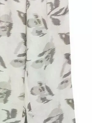 Emporio Armani Abstract Print Linen Trousers