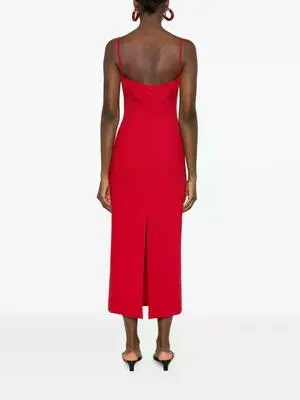 Magda Butrym Floral Appliqué Spaghetti Strap Midi Dress