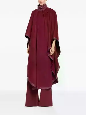 Elie Saab High-neck Cape With Leather Trim