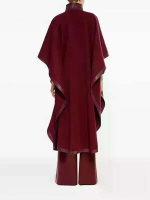 Elie Saab High-neck Cape With Leather Trim