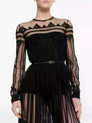 Elie Saab Sequin-embroidered Tulle Midi Dress