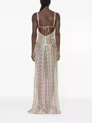 Missoni Multicolour Zigzag Pattern V-neck Sleeveless Wide Leg Jumpsuit