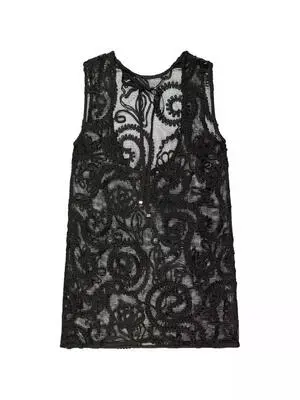 GANNI Embroidered Net Dress