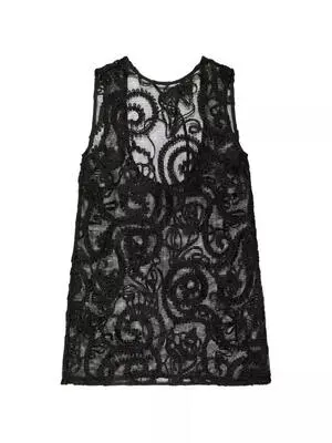 GANNI Embroidered Net Dress