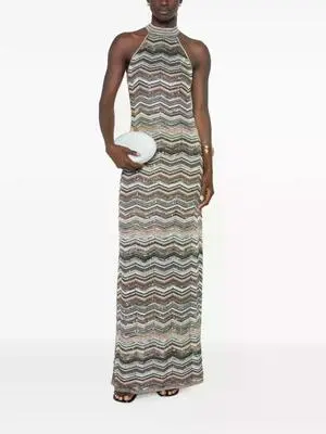 Missoni Zigzag Pattern Sequin Embellishment Maxi Dress