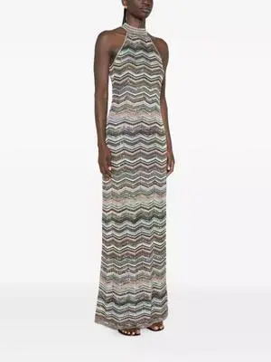 Missoni Zigzag Pattern Sequin Embellishment Maxi Dress