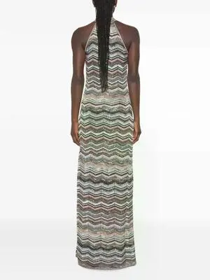 Missoni Zigzag Pattern Sequin Embellishment Maxi Dress