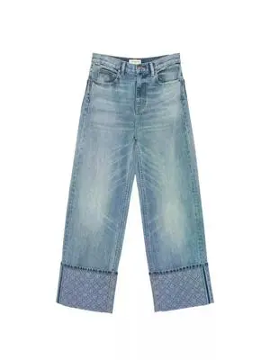 Tory Burch Monogram Turned-up Jeans