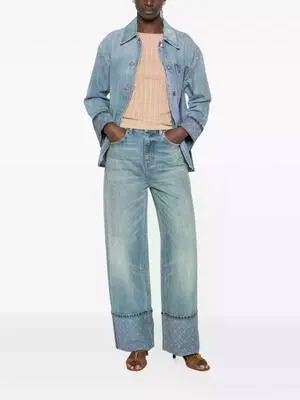 Tory Burch Monogram Turned-up Jeans