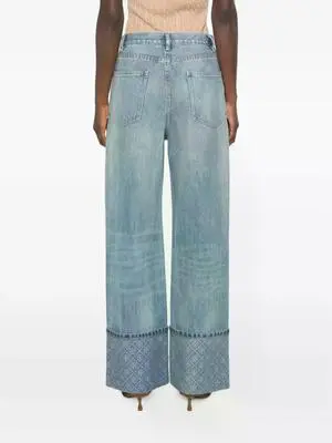 Tory Burch Monogram Turned-up Jeans