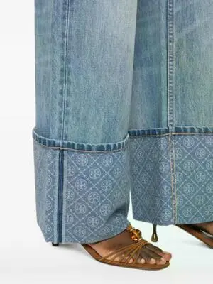 Tory Burch Monogram Turned-up Jeans
