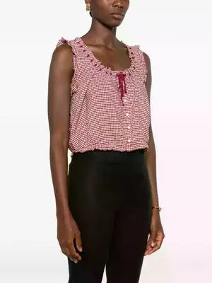 DÔEN Traveler Gingham Top - Red