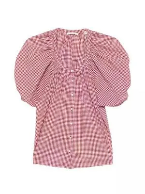 DÔEN June Blouse /white Check - Red