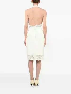 ROWEN ROSE Lace-trim Vinyl Skirt - Neutrals
