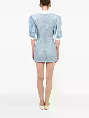 ROWEN ROSE Lace Puff-sleeve Dress
