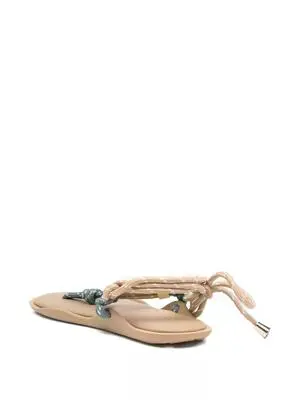 Flowze Rope Detail Wrap Sandals - Neutrals