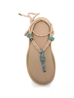 Flowze Rope Detail Wrap Sandals - Neutrals
