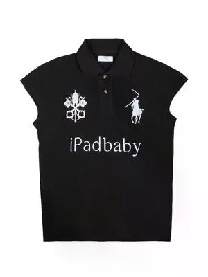PRAYING Ipad Baby Sleeveless Polo Shirt - Black