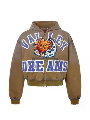 VALE FOREVER Sunny Graphic-patchwork Zip-up Hoodie