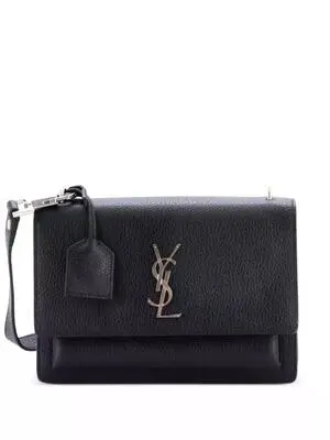 Saint Laurent Leather Medium Satchel Crossbody Bag