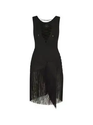 TALLER MARMO Sahara Lace-up Swimsuit And Pareo Set - Black