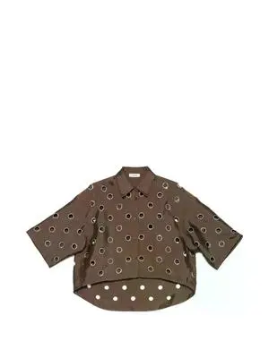 Sandro Embellished Satin Shirt