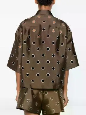 Sandro Embellished Satin Shirt