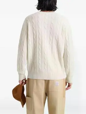 SPORTY & RICH Cable-knit Logo Sweater