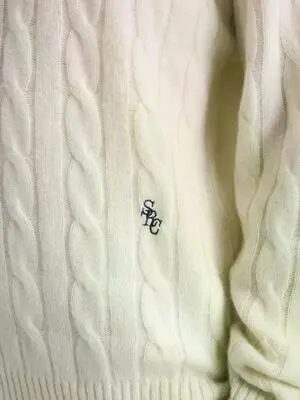 SPORTY & RICH Cable-knit Logo Sweater