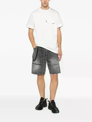 YES LONDON Distressed Chain-detail Shorts