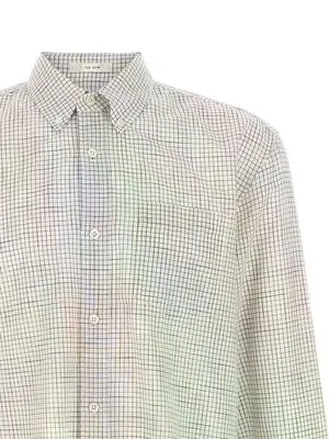 THE ROW Pompeo Checked Cotton-chambray Shirt