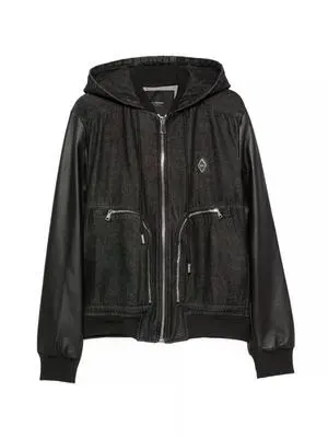 YES LONDON Contrast Sleeve Hooded Denim Jacket