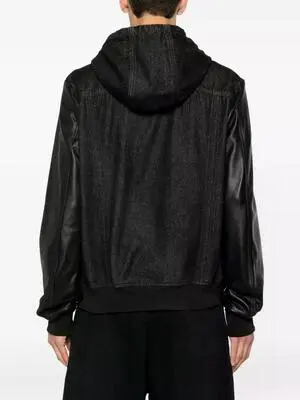 YES LONDON Contrast Sleeve Hooded Denim Jacket