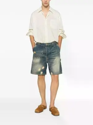 YES LONDON Distressed Bleached Shorts
