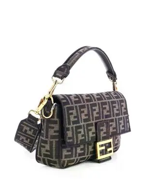 Fendi Zucca Canvas Medium Shoulder Bag - Brown