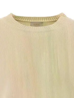 A.p.c. Logo-embroidered Wool Sweater - Neutrals