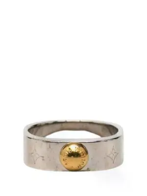 LOUIS VUITTON 2019 Brass Nanogram Ring - Silver
