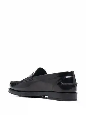 TOD'S Logo Plaque Leather Loafers