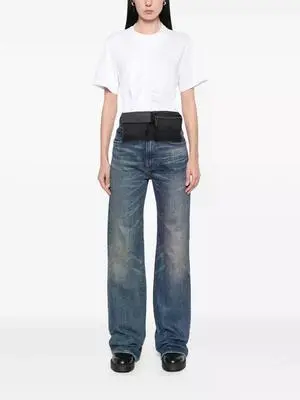 Gucci Gg Canvas Double Pocket Belt Bag - Black