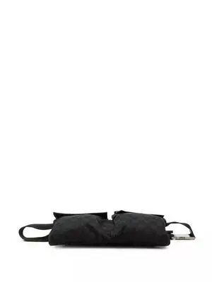 Gucci Gg Canvas Double Pocket Belt Bag - Black