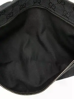 Gucci Gg Canvas Double Pocket Belt Bag - Black