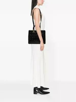 Dior Lady Patent Cannage Satchel - Black