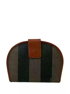Fendi 2010-2026 Pequin Coated Canvas Bifold Wallet Small Wallets - Brown