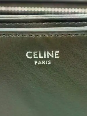 Celine Small Shiny Calfskin Besace Clea Satchel - Green