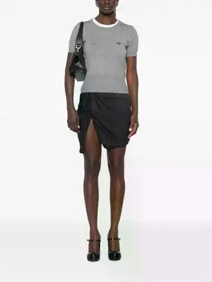 VIVIENNE WESTWOOD Bea Orb-embroidered Ribbed Top - Grey