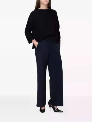 Max Mara Navy Stretch Jersey Drawstring Trousers