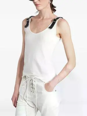 ANGELICA MONTINI Leather Buckle-strap Top