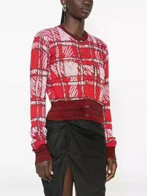 VIVIENNE WESTWOOD Scribble Check Buttoned Cardigan