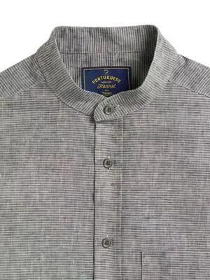 Portuguese Flannel Marvin Stripe-pattern Mandarin-collar Shirt