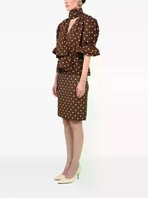 ROWEN ROSE Polka Dot Puffy Sleeve Shirt